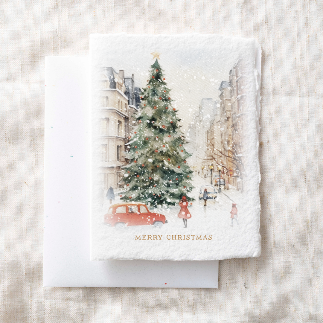City Merry Christmas Holiday Handmade Paper Greeting Cards – Park ...
