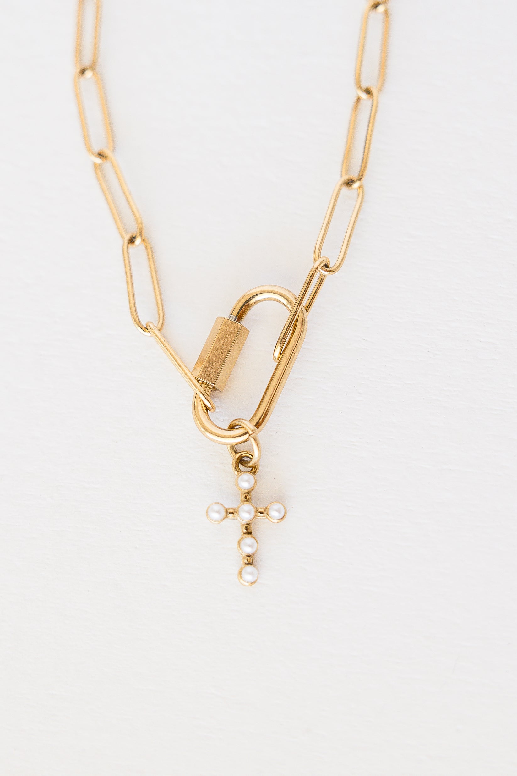 TRINITY PAPERCLIP CROSS NECKLACE – Park & Madison Boutique